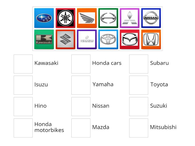 Japanese Motor Logos - Сопоставить
