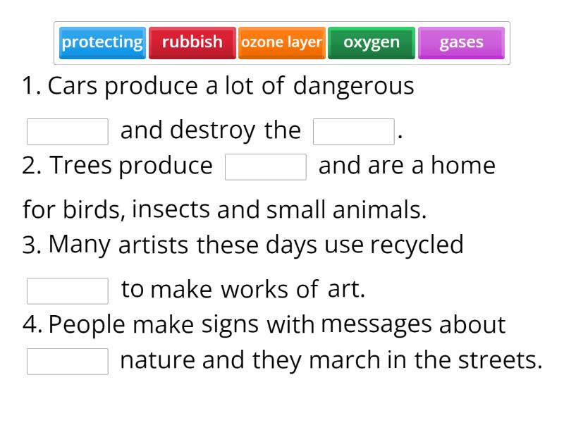 Environmental protection - Complete the sentence