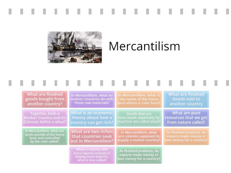 What is Mercantilism? - Find the match