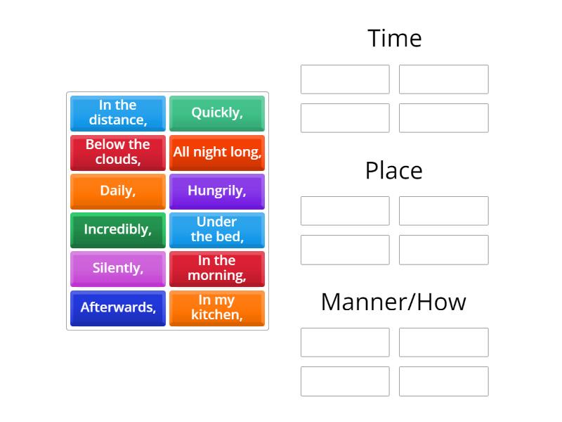 Adverbials - Group sort