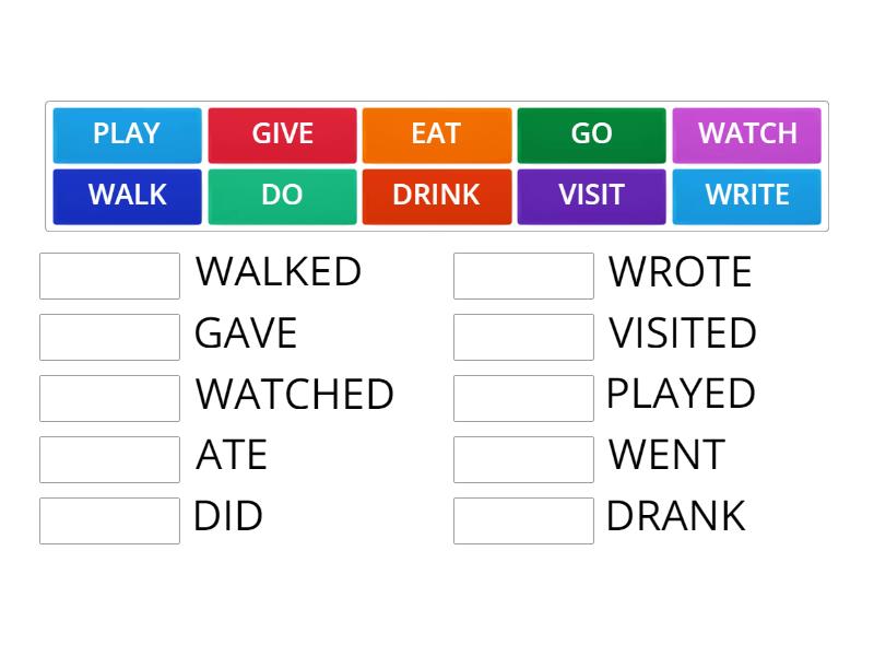 PAST SIMPLE VERBS - Match up