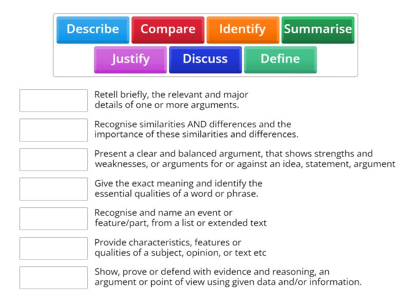 Command Terms - Une las parejas