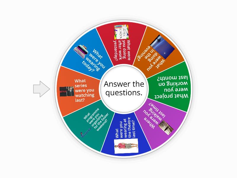 Wh questions - Past Continuous - Spin the wheel