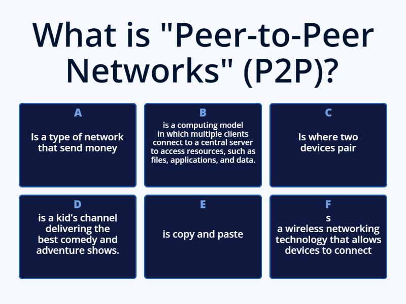 Peer to Peer/Client-Server Networks - Quiz