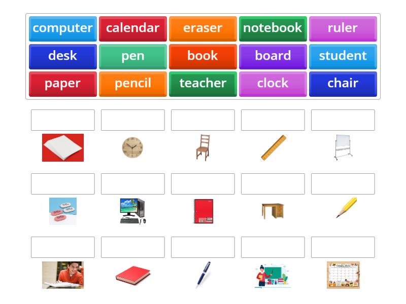 Match the Classroom Objects - Match up