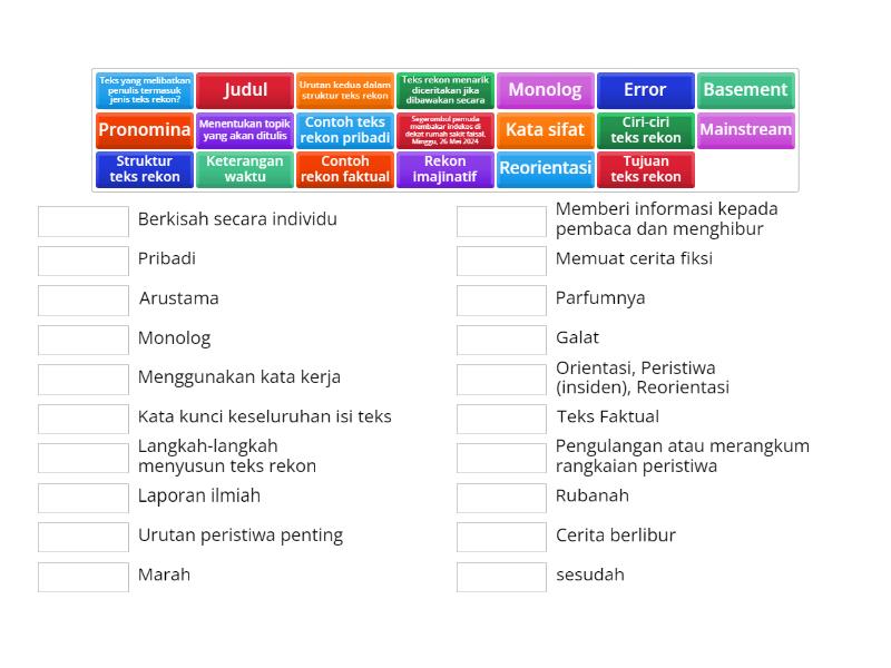 Game teks rekon - Match up