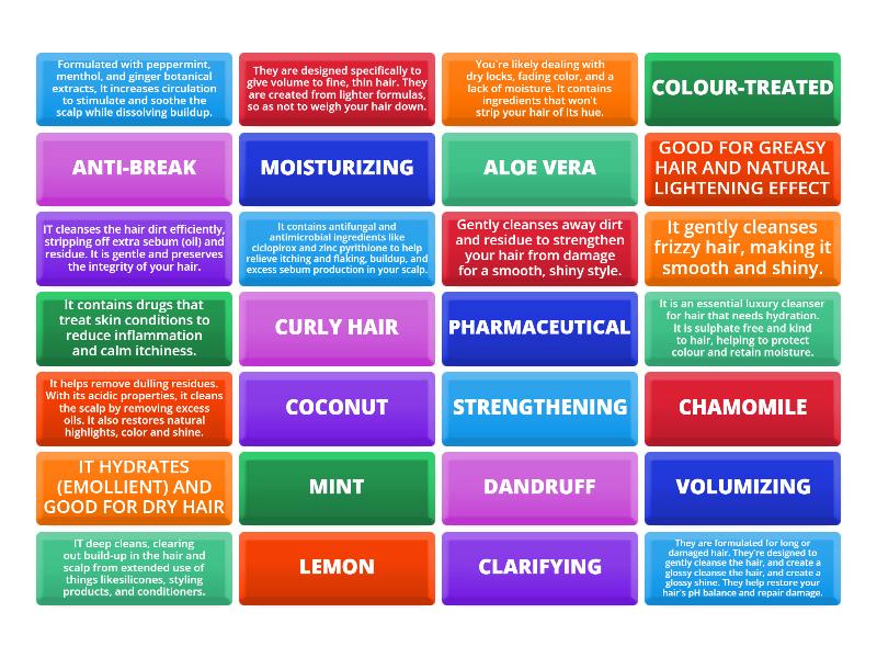 Shampoo types - Fichas giratorias