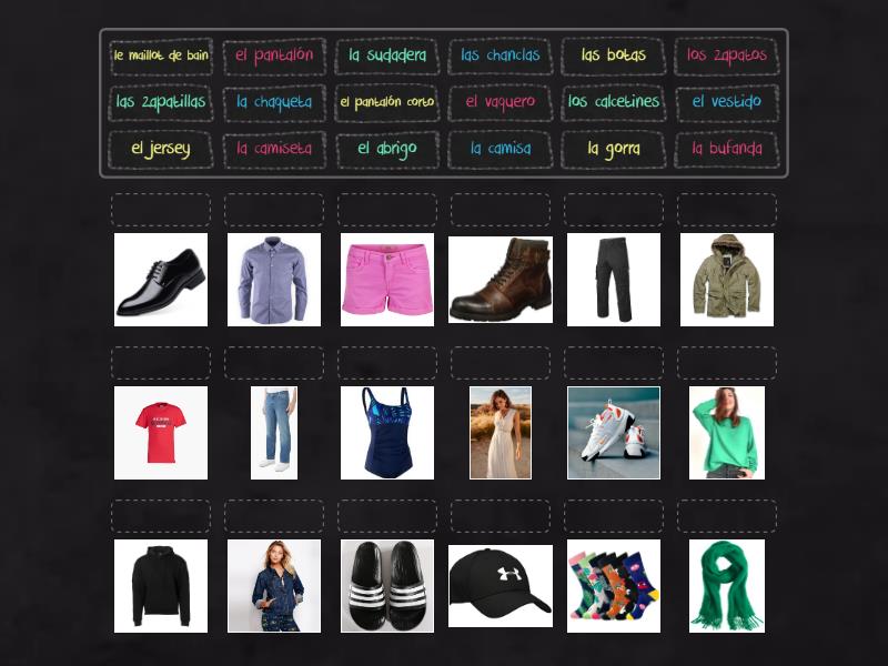 La ropa y los accesorios - Match up