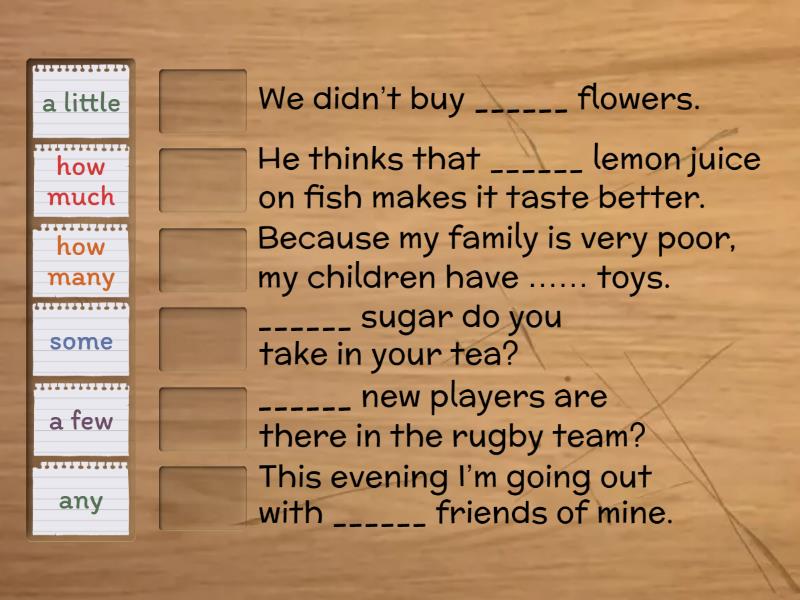 unit 3 - Grammar - quantifiers - Match up