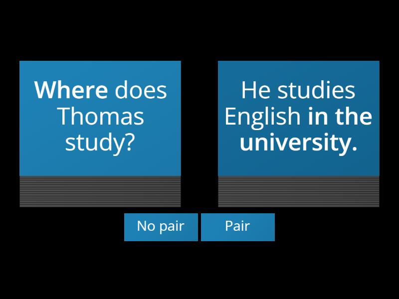 Present simple tense - Do / Does - Question and Answer - Pair or No Pair