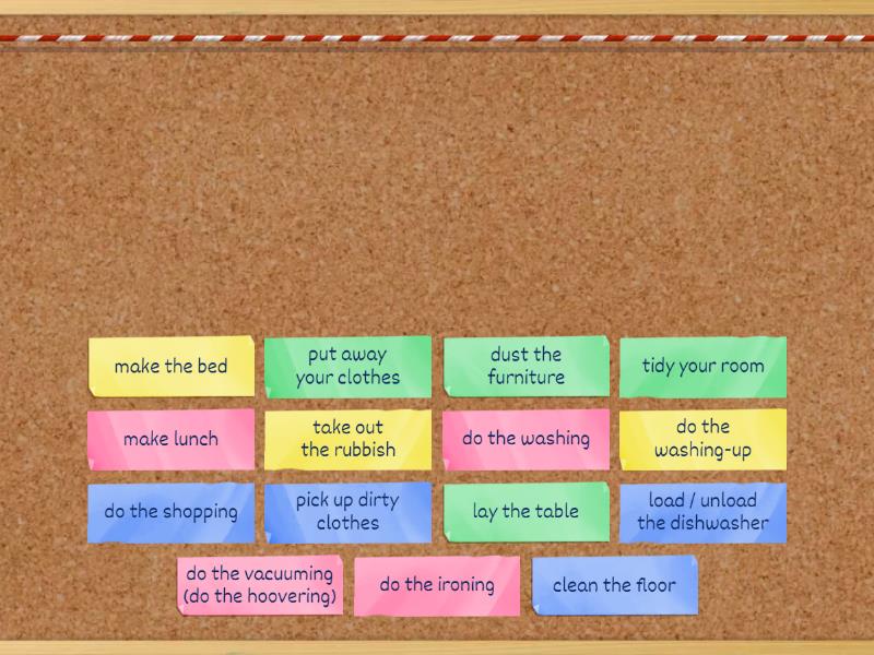 EFL_English FIle Pre-Intermediate_Unit 4A_Housework Voc - Find the match