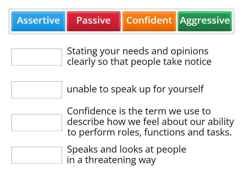 Different types of Communication Behaviours - Match up