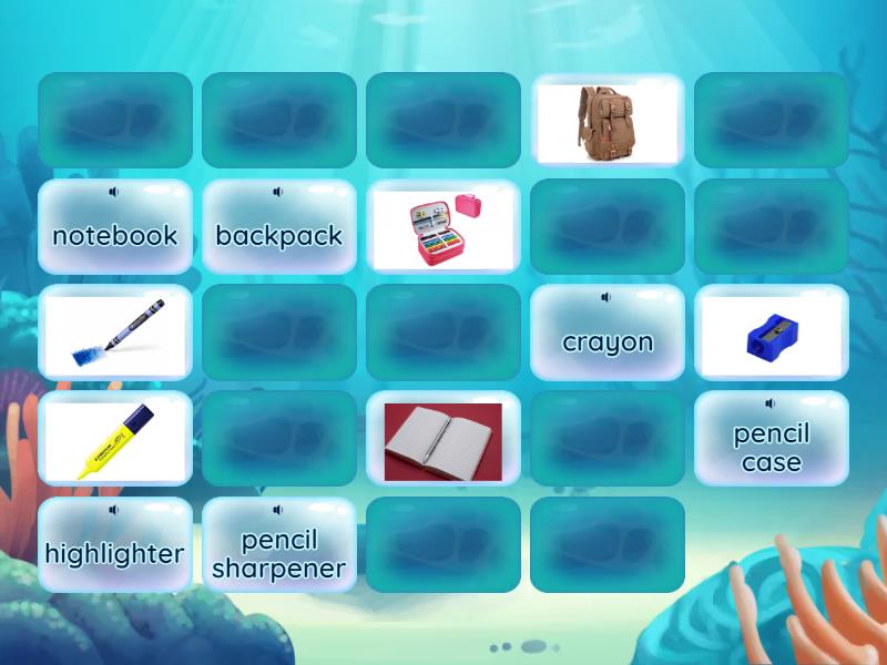 School objects (game) - Parejas