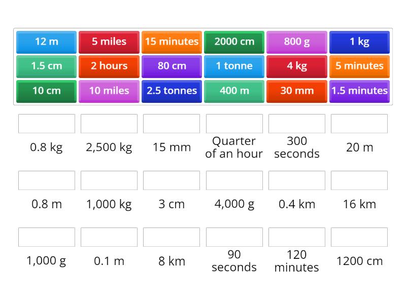 Converting Measures - Match up