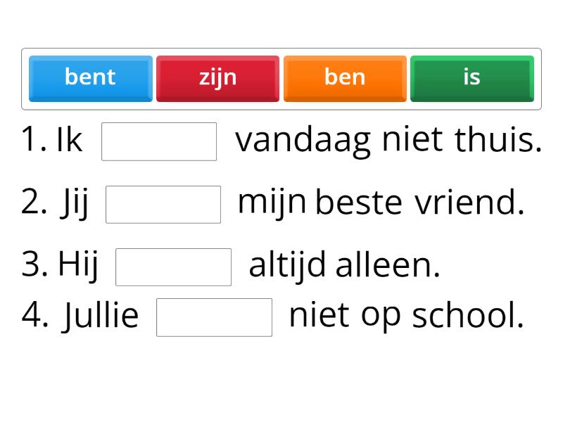 HEBBEN en ZIJN voor beginners (15 zinnen) - Complete the sentence