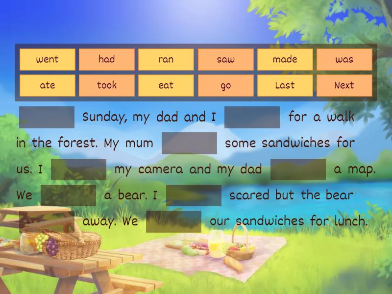 Fly high Un. 24 Past simple irregular verbs - Complete the sentence
