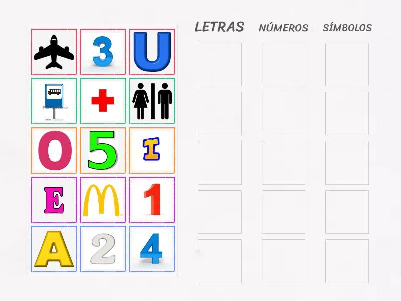 Letras, Números e Símbolos - Group sort