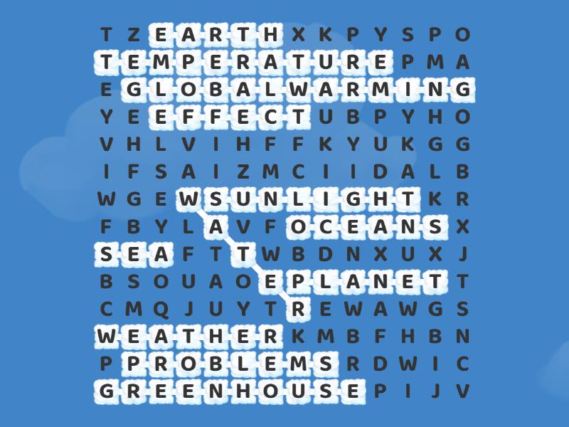 Global warming - Wordsearch