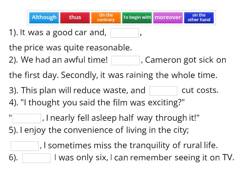 VB lessons Cold takes homework - Complete the sentence