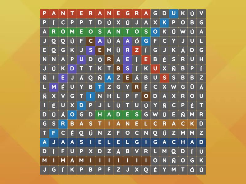 :BUSCA LOS DIOSES - Sopa de letras