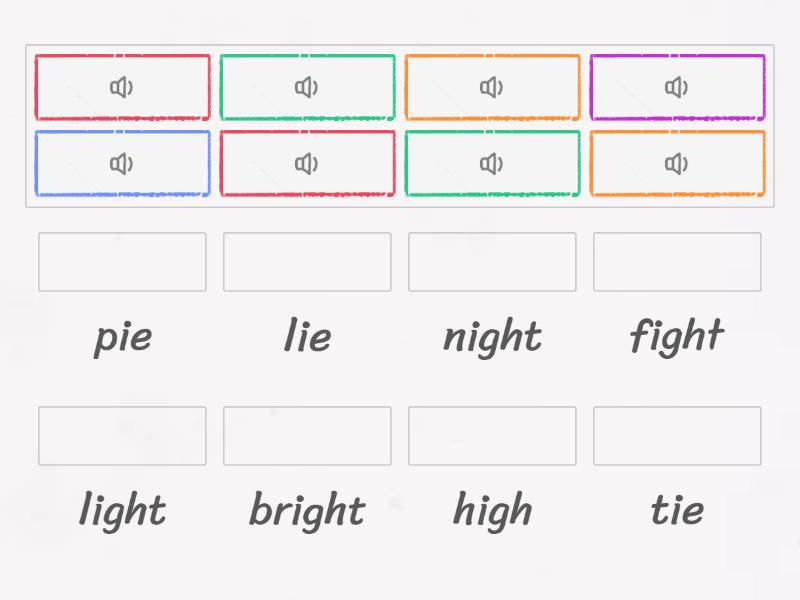 Phonics (igh, ie) - Match up