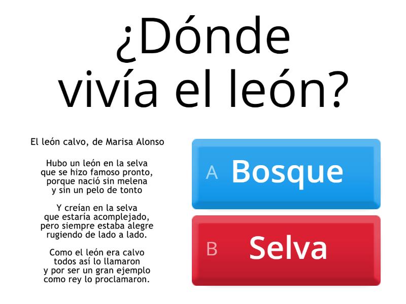 Poema: El león calvo - Quiz