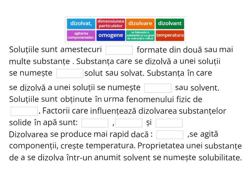 Soluții - Complete the sentence