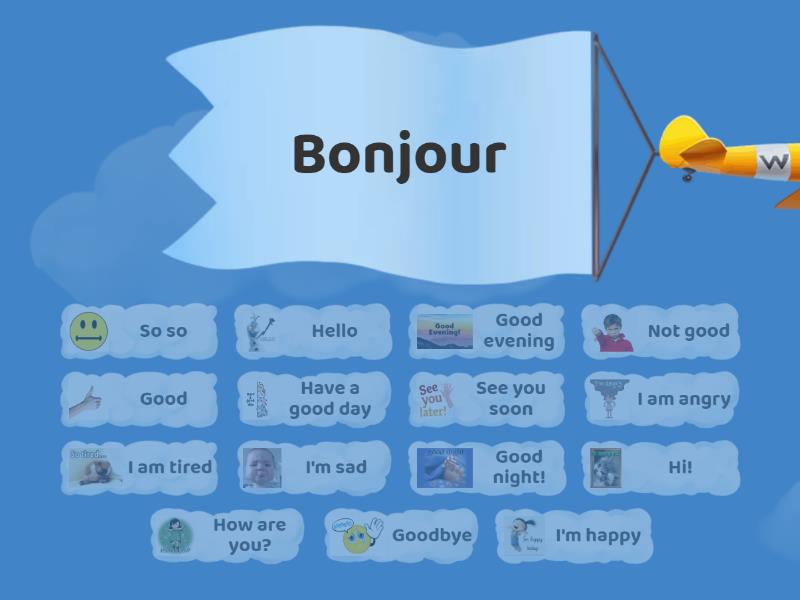 French Greetings - Les Salutations - Find the match