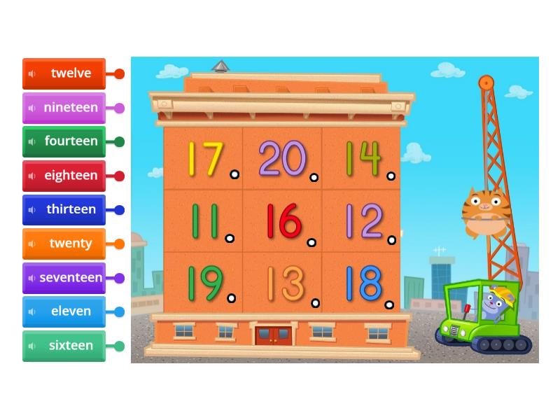 Numbers 13-20 - Labelled diagram