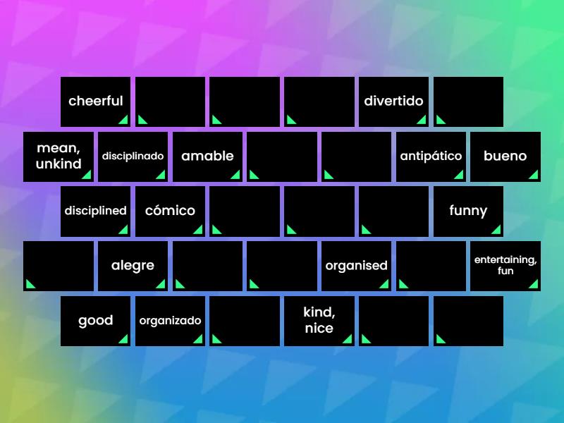 1 Adjetivos de la personalidad - Matching pairs