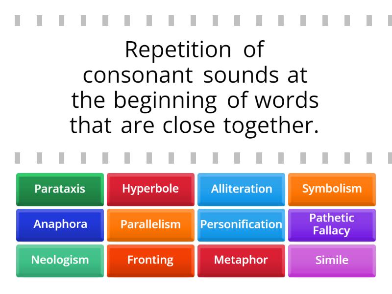 Unit 2 - Linguistic Devices - Find the match