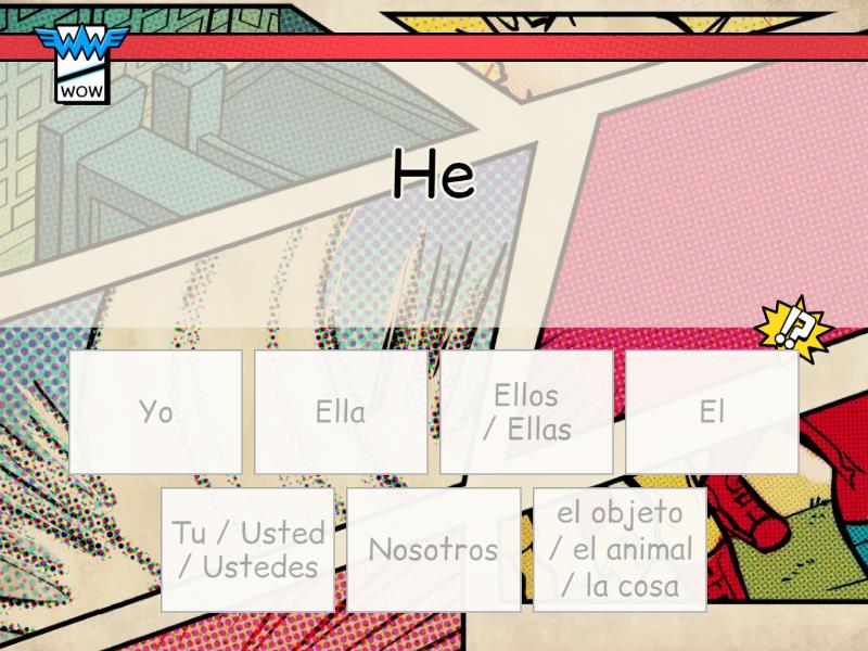 Pronouns english to spanish - Find the match