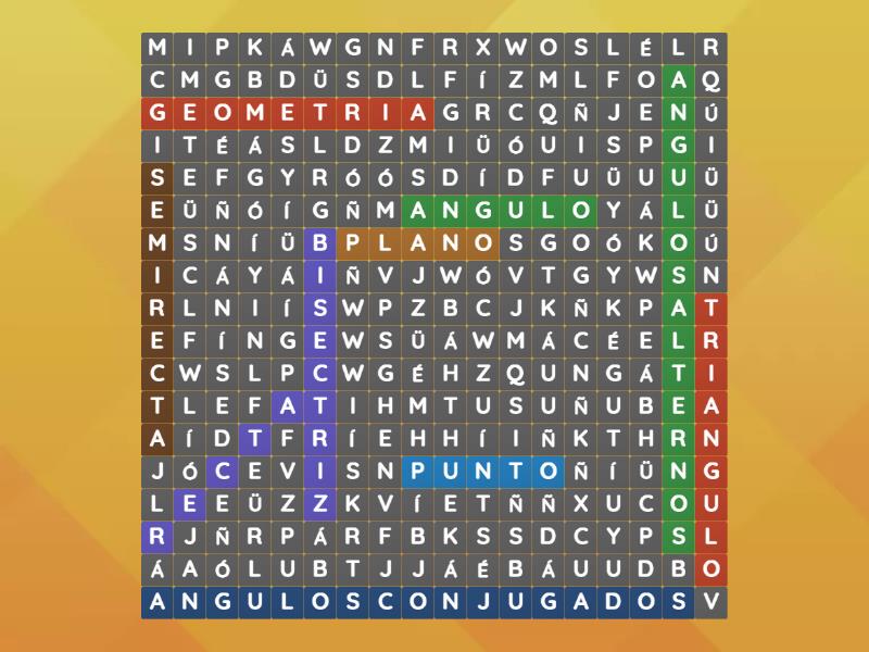 Sopa de letras de conceptos basicos de GEOMETRIA PLANA - Wordsearch