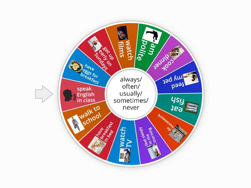 Adverbs of frequency: Speaking_Options5 - Spin the wheel
