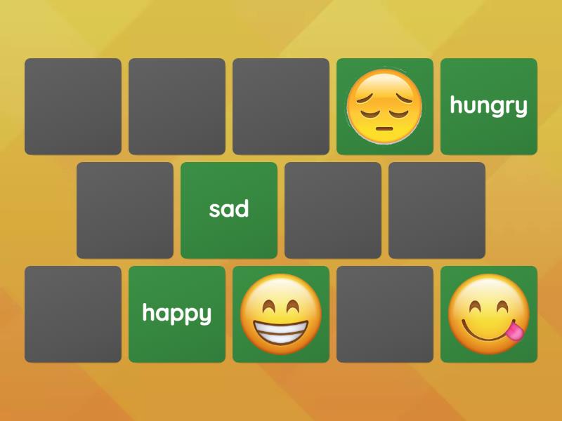 Emotions & feelings (kids, A1) Memory - Matching pairs