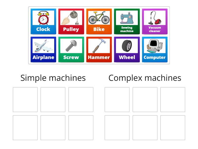 Simple and complex machines - Ordenar por grupo
