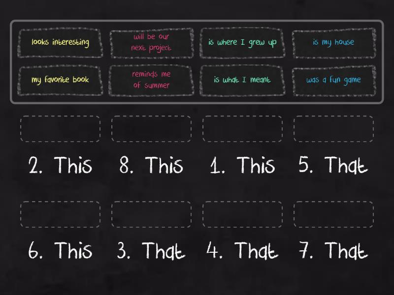 This and That - Match up