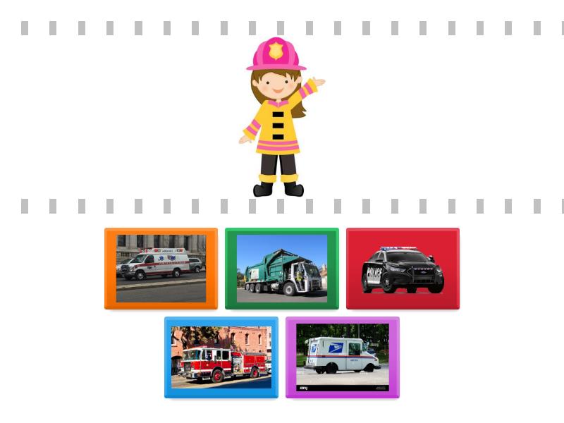 Community Helpers Vehicles Match - Find the match