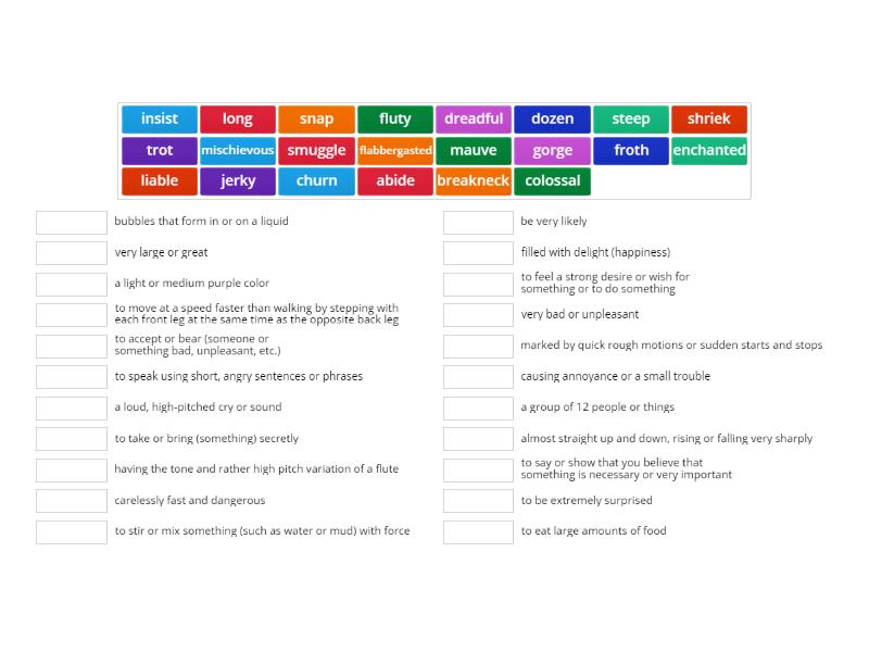 Charlie - Chapter 13-17 (22 words) - Match up