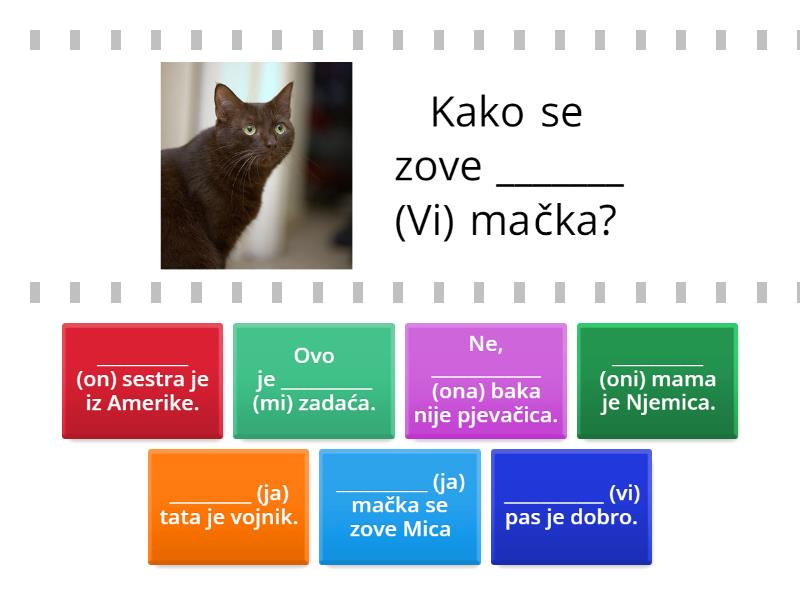 Posvojne zamjenice copy - Find the match