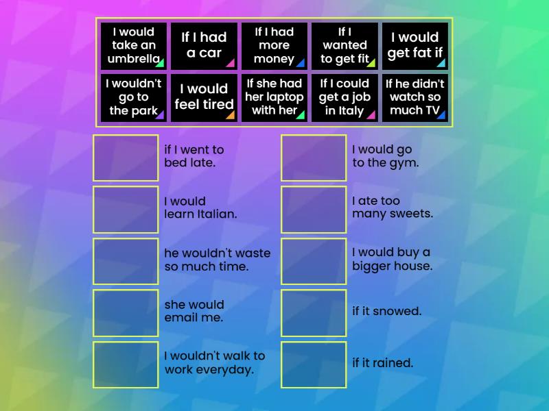 Second Conditional_match_up #my_teaching_stuff - Une las parejas
