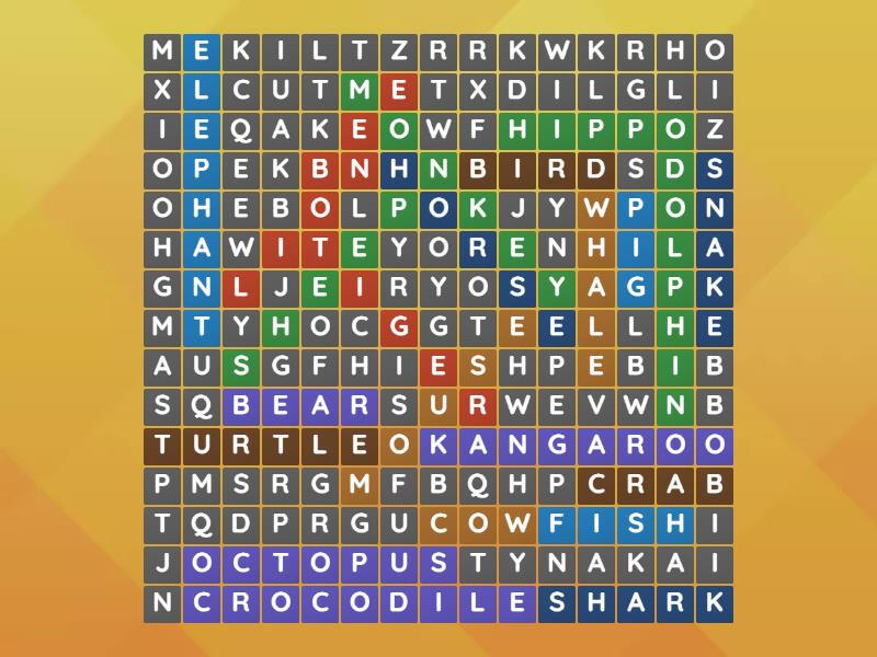 Animal flashcards - - Wordsearch