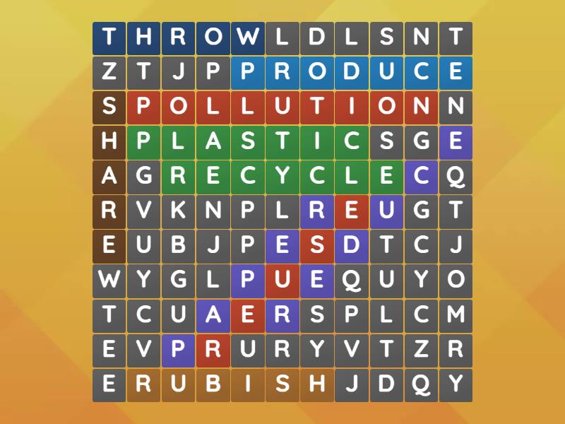 Unit 7 Lesson 3 Three Rs - Wordsearch