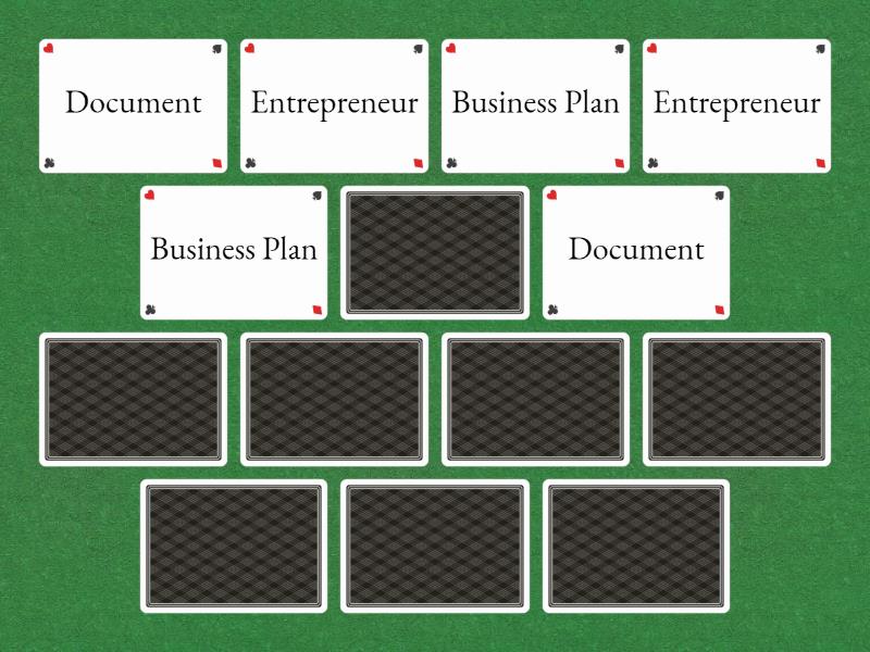 Business Plan Purpose - Matching pairs