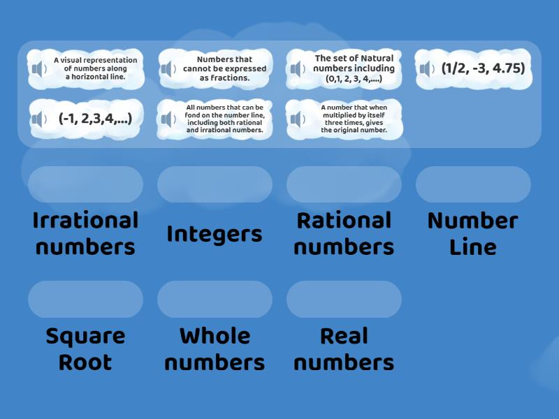 Real Numbers - Match up