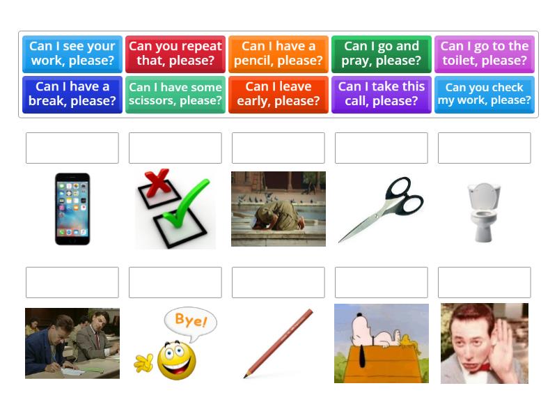 Classroom Requests (Can I...) - Match up Classroom Requests (Can I...) - Match up