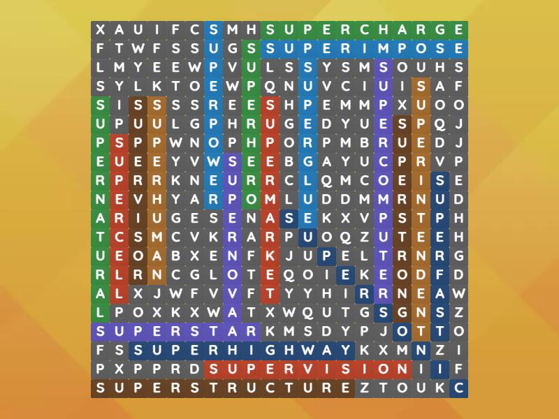 Super- Prefix - Wordsearch