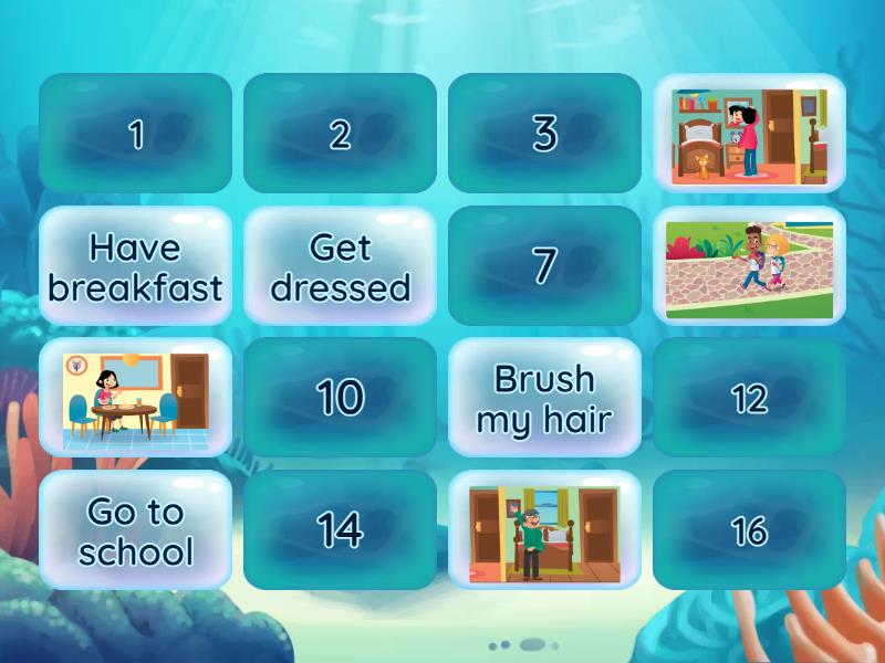 Vocabulary Routine Memory Game - Matching pairs