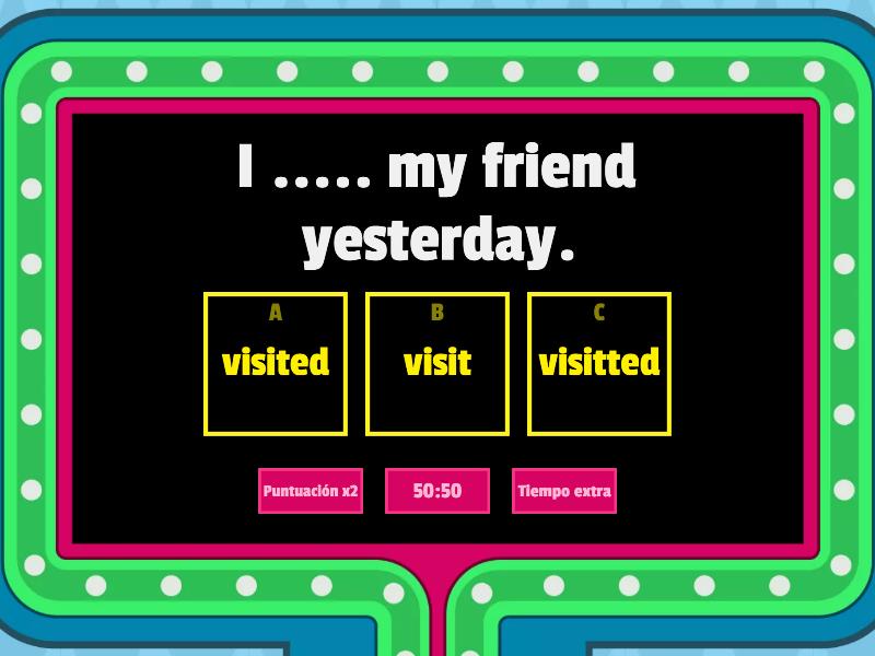 Simple Past Tense - Concurso de preguntas