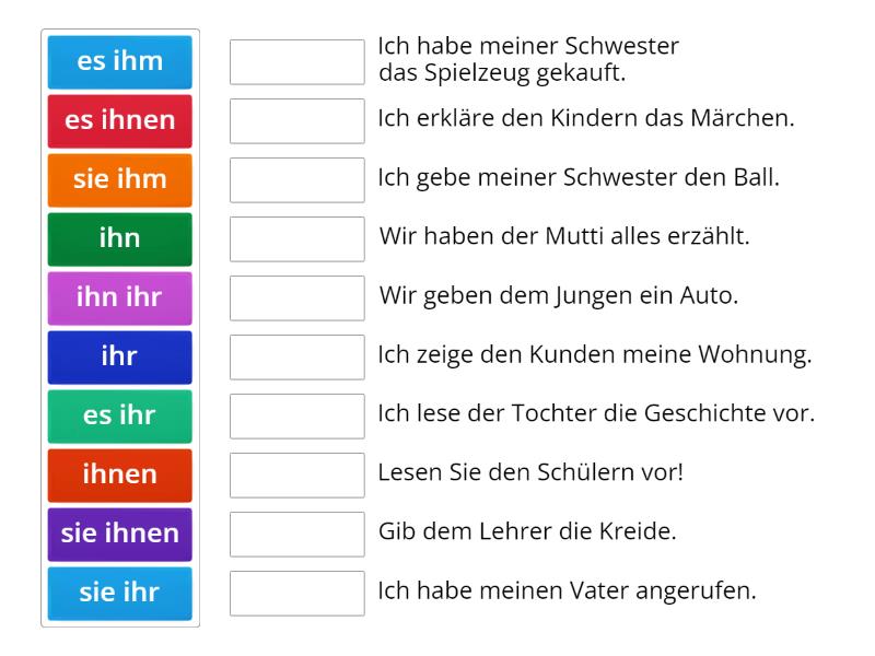 Personalpronomen im DAt_Akk - Match up